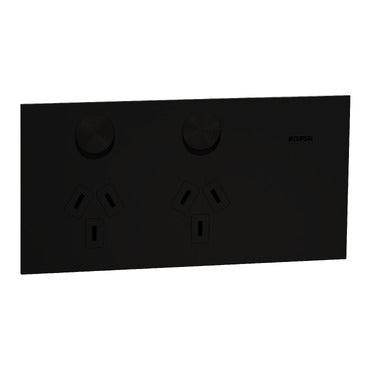 Clipsal Solis T Double Powerpoint Ebony Aluminium — TEDS Lights, Fans ...