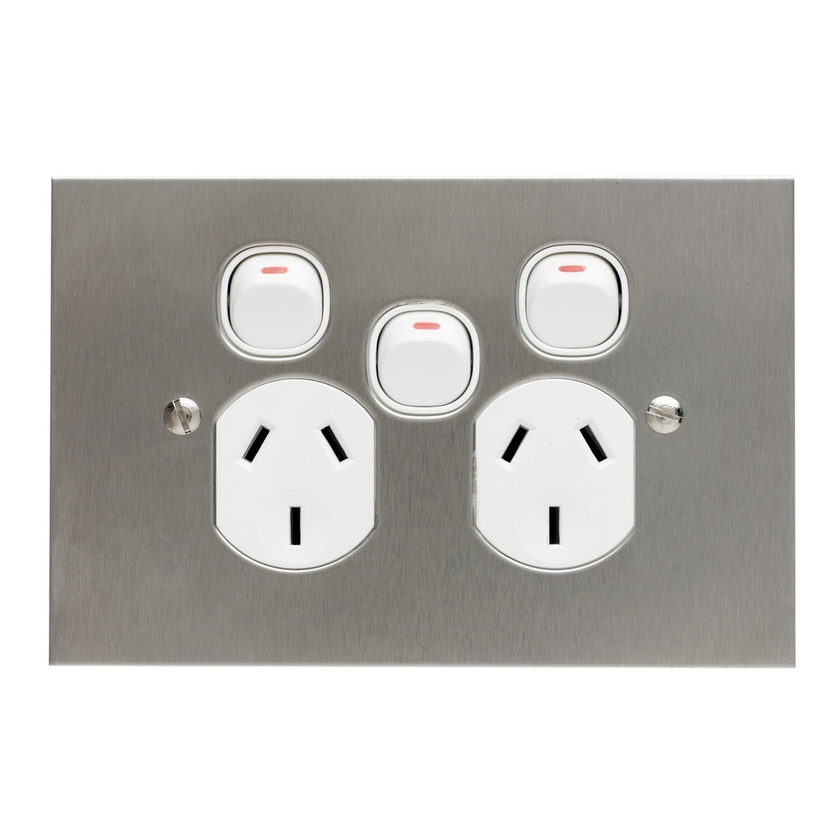 Clipsal BSL Stainless Steel Power Point Outlet With Extra Switch — TEDS ...