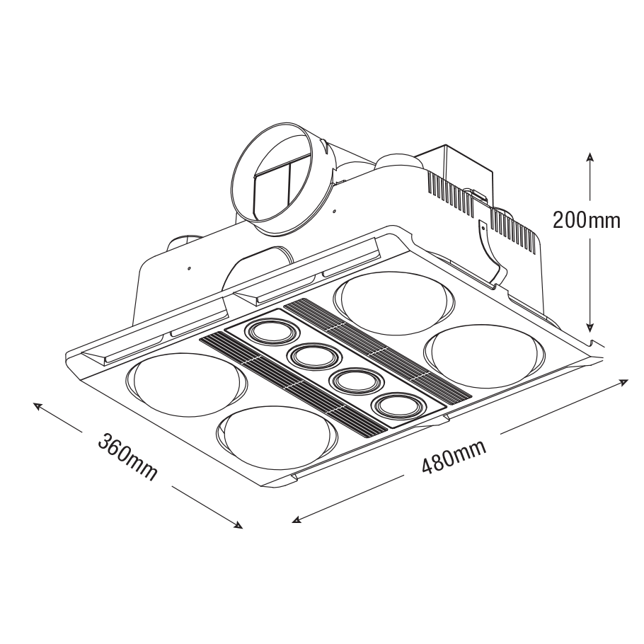 Profile Plus | 4 Heat 3 In 1 Bathroom Heater Exhaust Fan — TEDS Lights ...